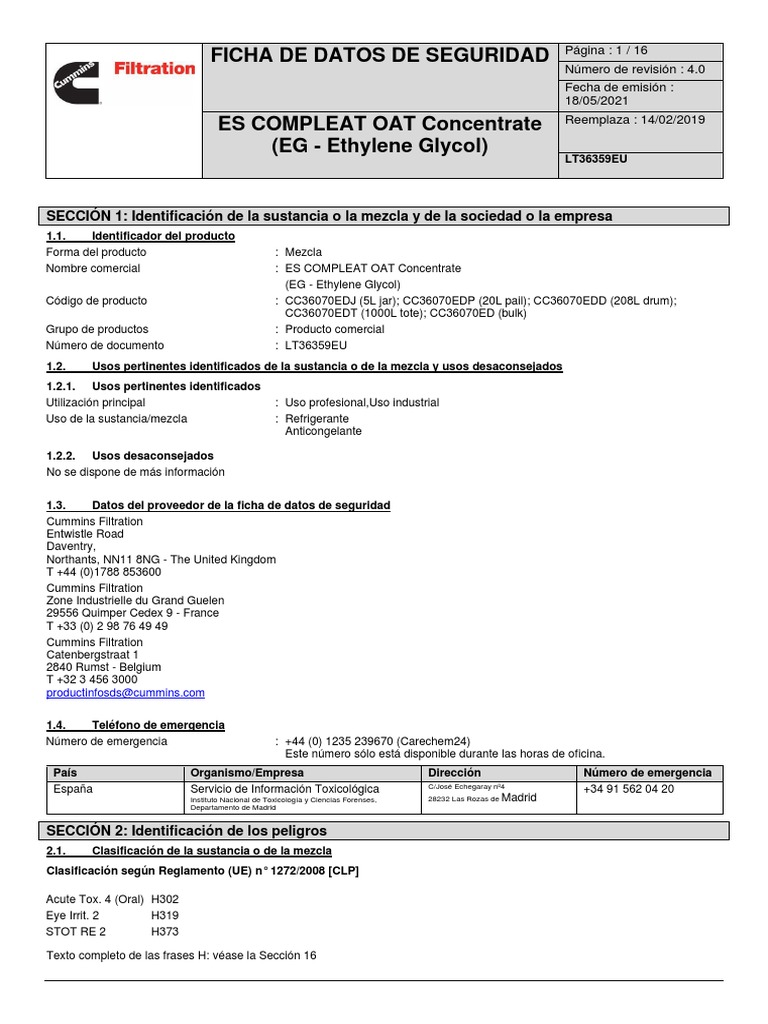 Es Compleat Oat Concentrate | PDF | Agua | Física Aplicada e ...
