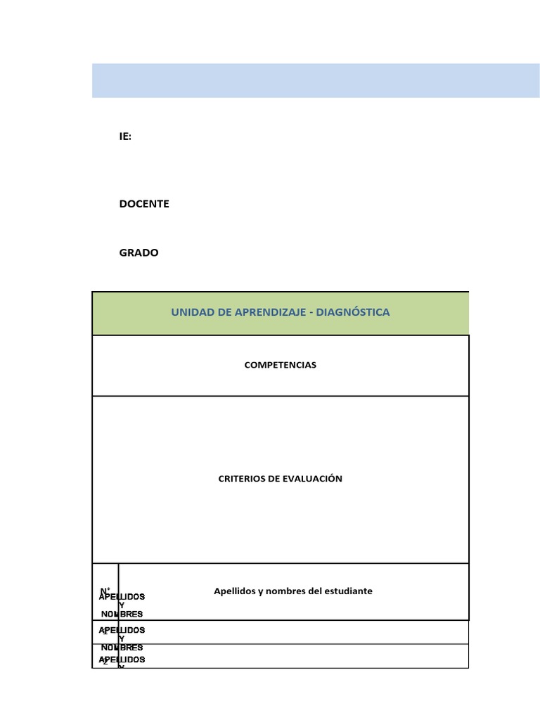 Registro Consolidado de Evaluaci N Diagn Stica - Comunicaci N Ó Ó Ó | Descargar gratis PDF ...