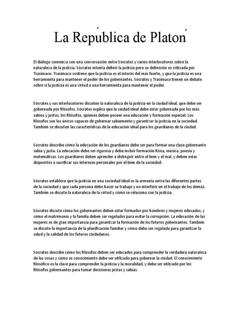La Republica de Platon | PDF | Sócrates | Justicia