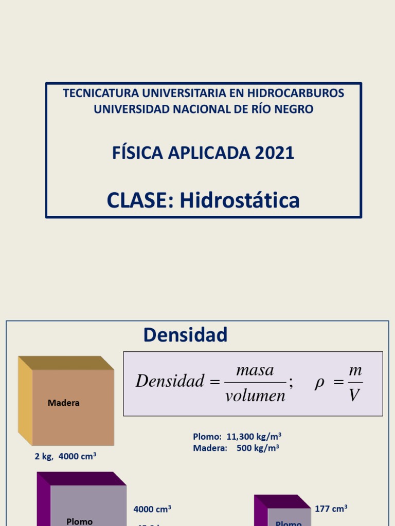 Física Aplicada - Hidrostática 2021 | PDF | Flotabilidad | Presión