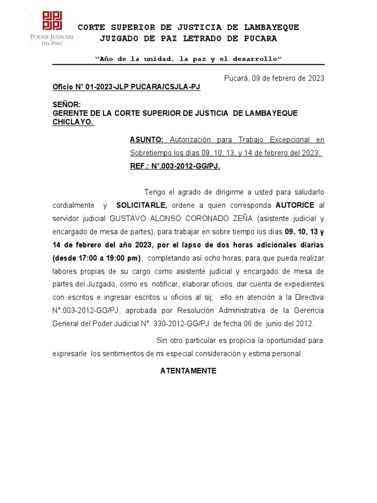 Oficio #01-2023-FT | PDF