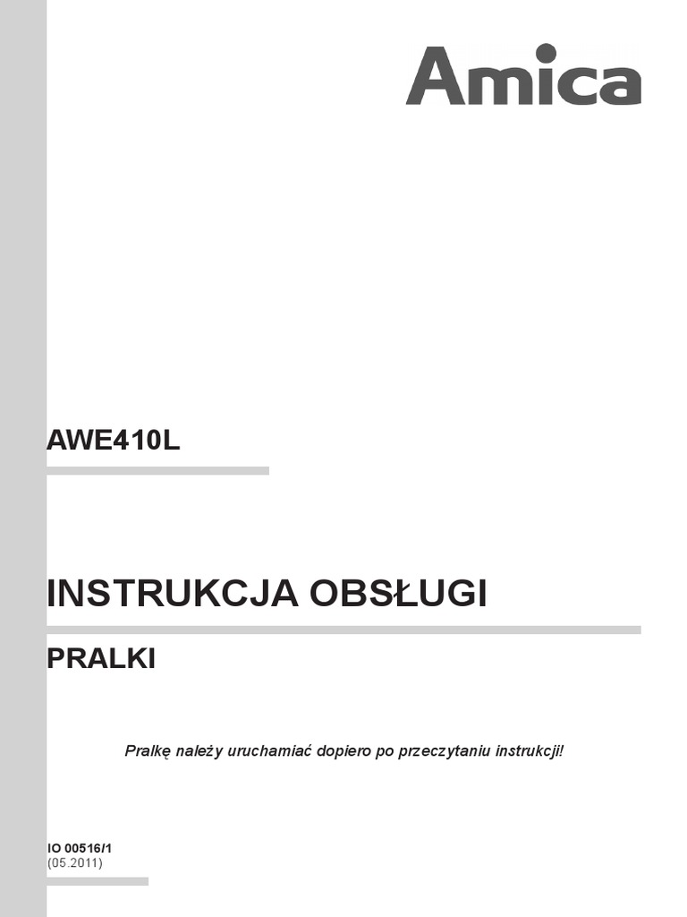 Instrukcja Obs Ugi Do Pralki Amica AWE 410L - PL | PDF
