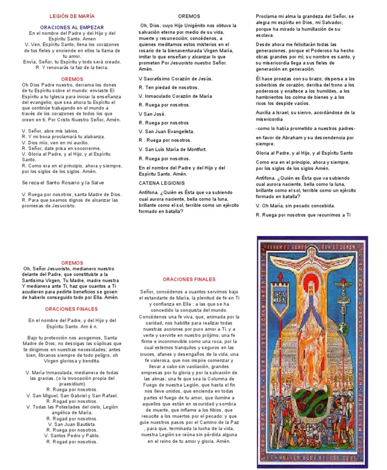 Oraciones Al Empezar: Legión de María | PDF | María, madre de Jesús ...