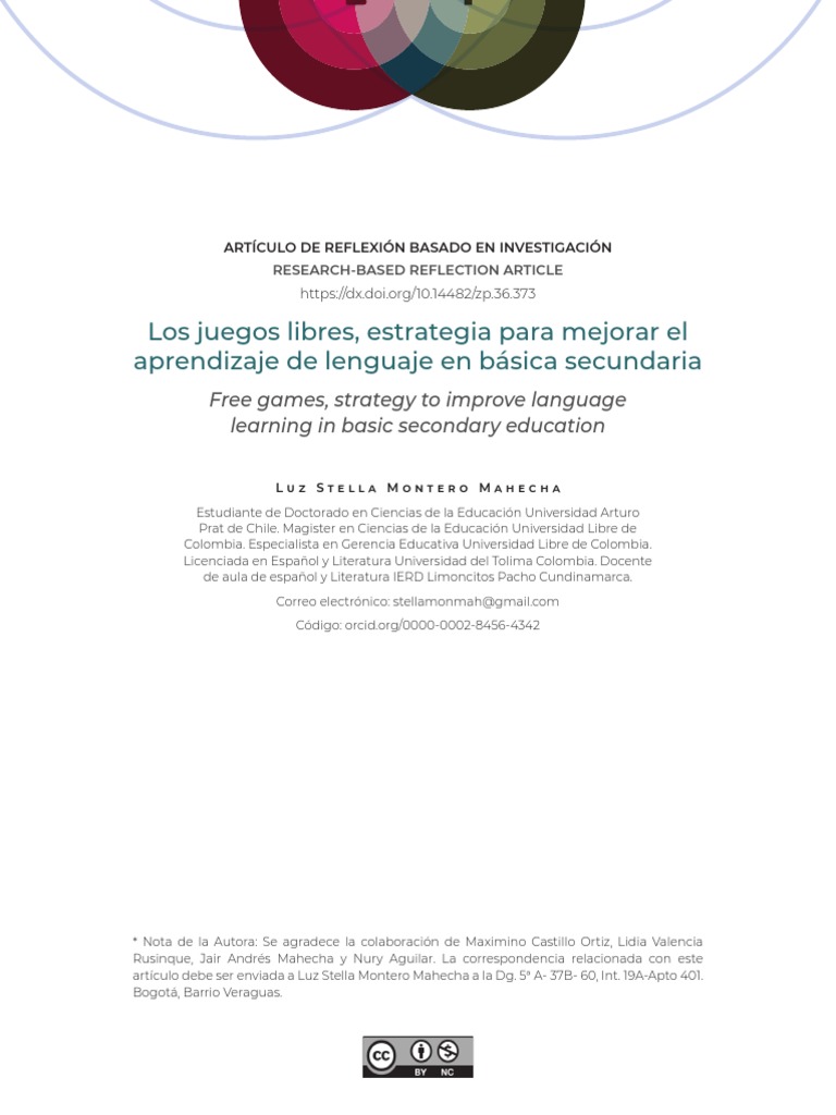 Los Juegos Libres, Estrategia para Mejorar El Aprendizaje de Lenguaje en Básica Secundaria | PDF ...