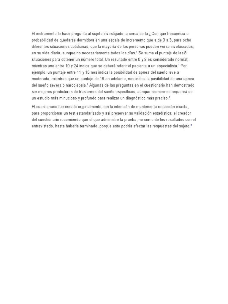 EPWORTH | PDF | Especialidades Medicas | Dormir