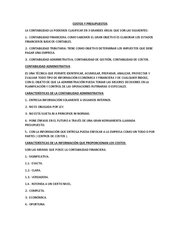 Costos Y Presupuestos | PDF | Contabilidad | Presupuesto