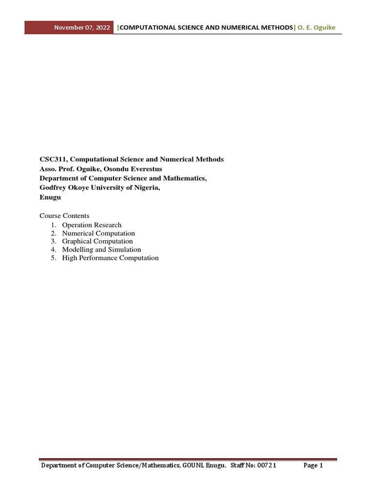 Computational Science and Numerical Methods-1 | PDF | Mathematical ... Computational Science and Numerical Methods-1 | PDF | Mathematical ...