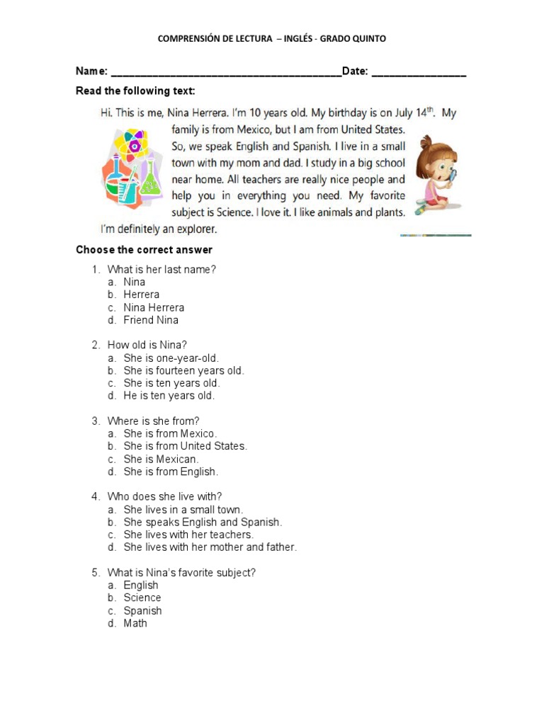 Comprensión de Lectura Inglés | PDF