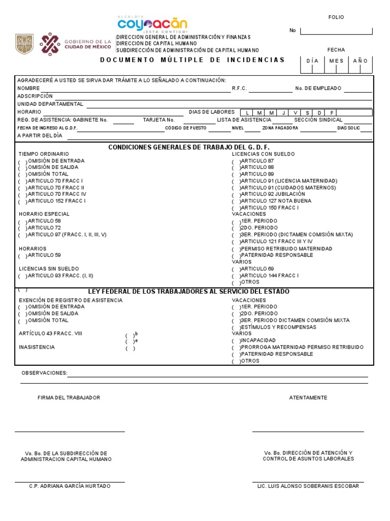 Documento Múltiple de Incidencias | PDF | Gobierno