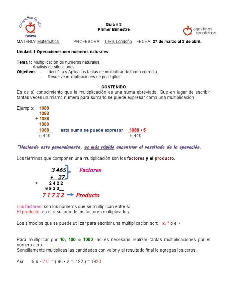 Factores: 7 1 7 2 2 Producto | PDF | División (Matemáticas ...