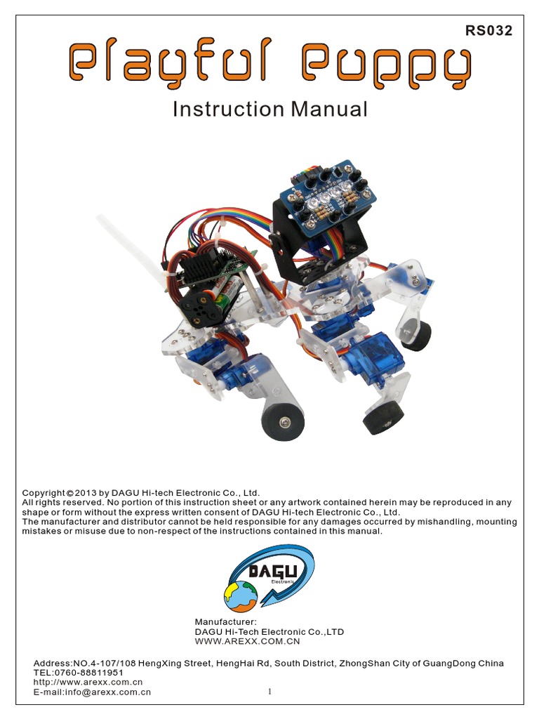 Puppy Instruction Manual | PDF | Arduino | Infrared