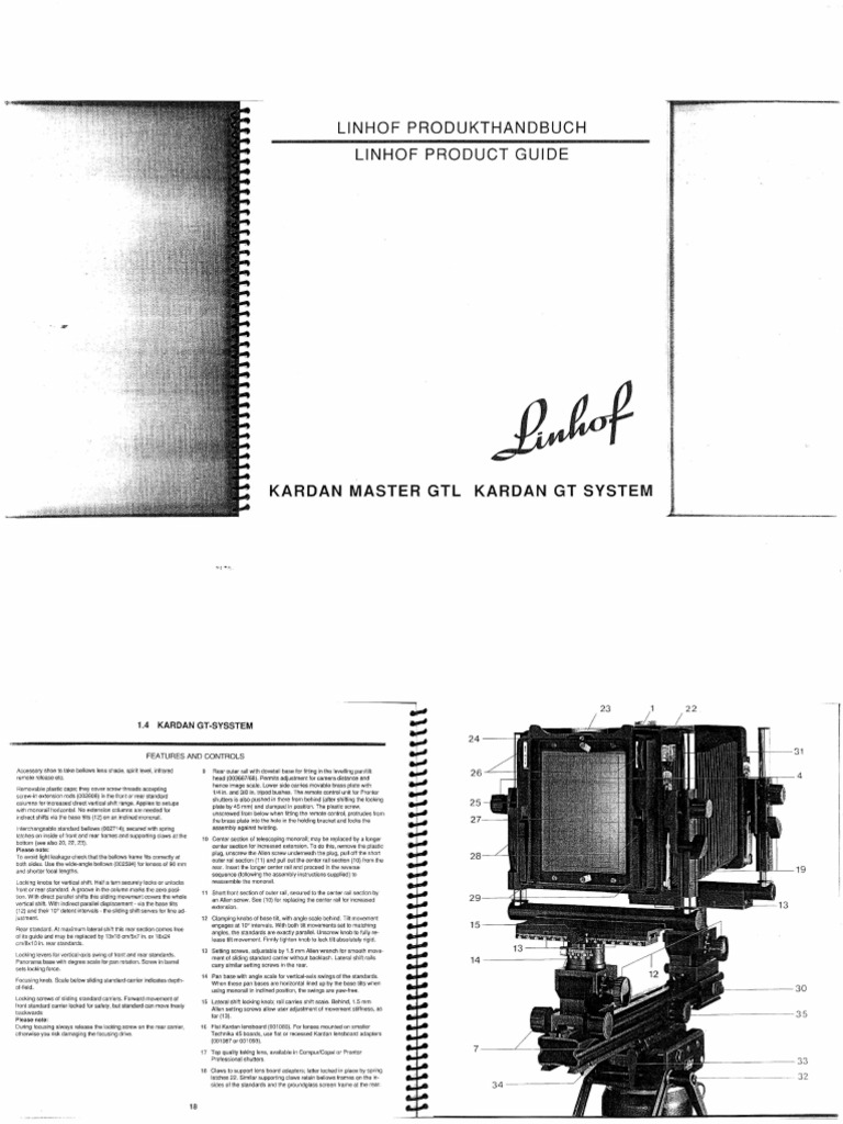 Linhof Kardan Master GTL GT System Instruction Manual (Copy) - German ...