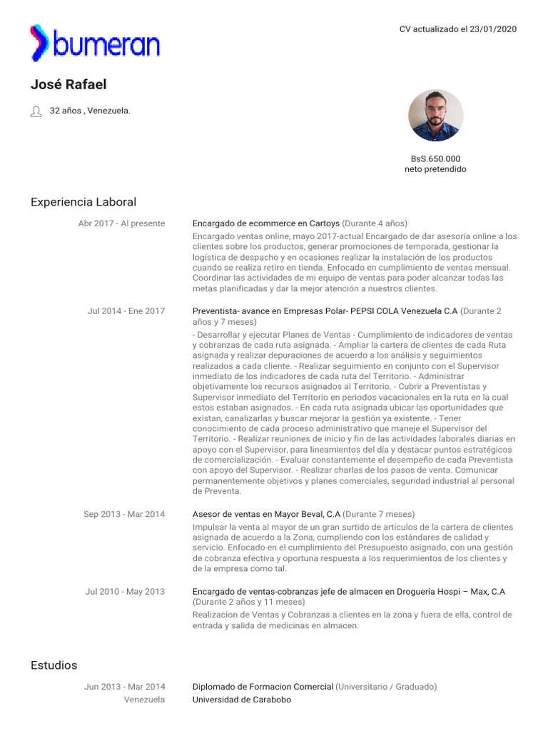CV José Rafael | PDF | Business