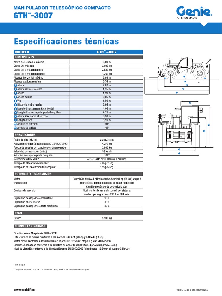 Ficha Tecnica GTH 3007 | PDF | Eje | Tecnologías automotrices