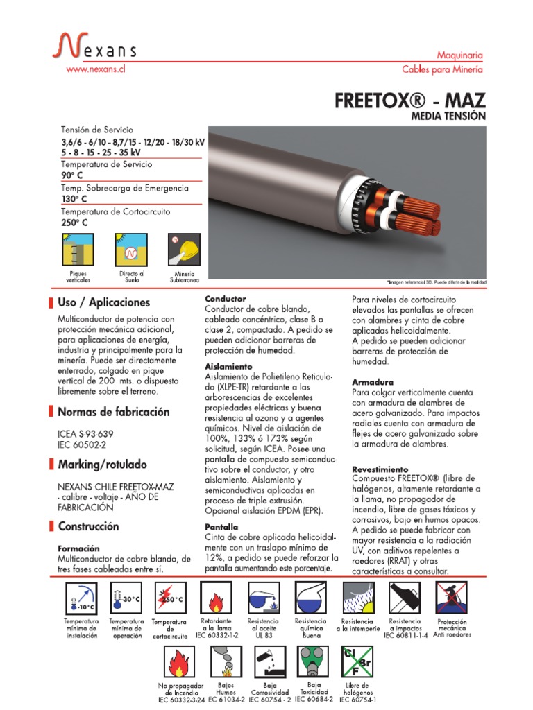 Ficha Cable FREETOX-MAZ | PDF