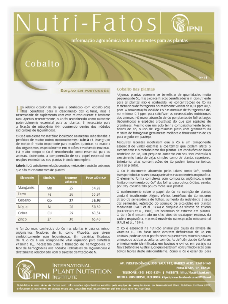 Cobalto | PDF | Micronutriente | Química