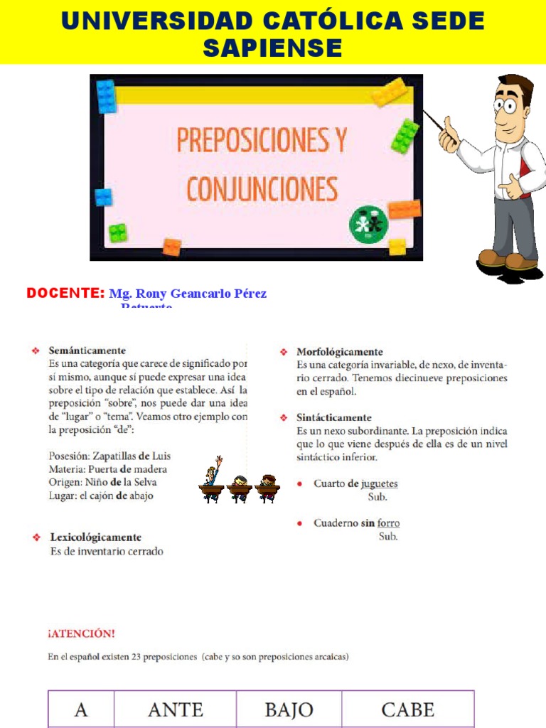 Clase 06 Preposición y Conjunción | PDF