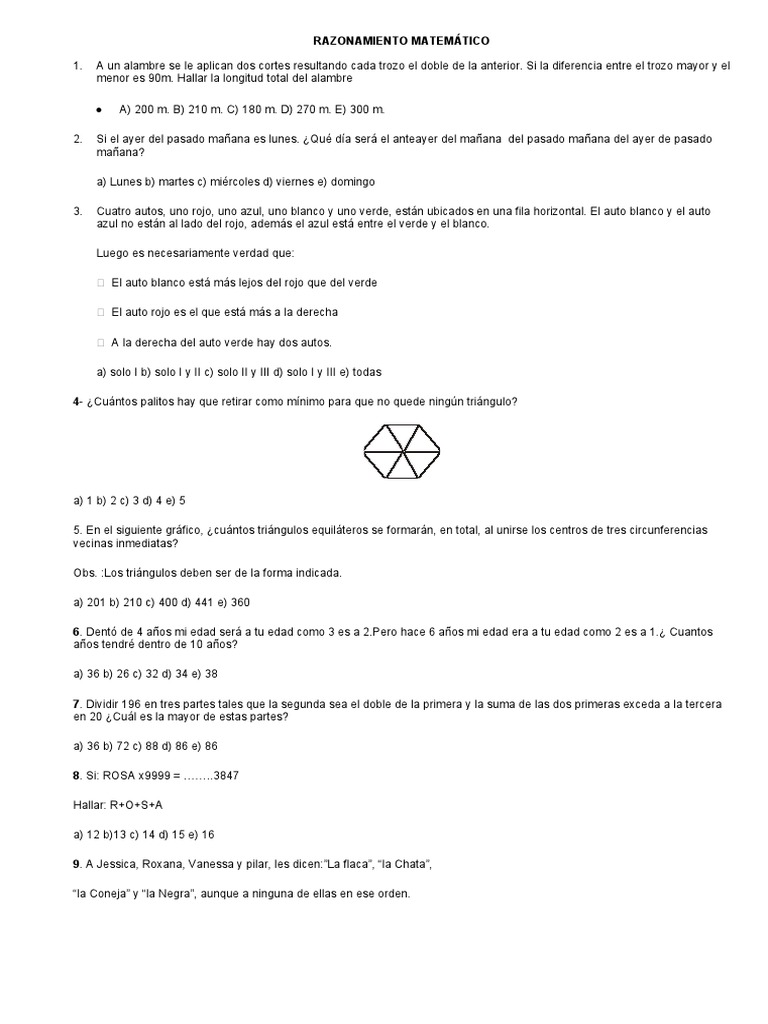 Razonamiento Matemático | PDF