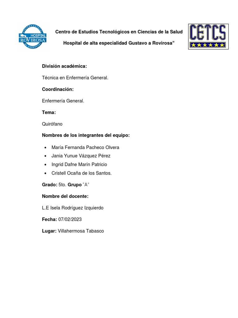 QUIROFANO | PDF | Cirugía | Hospital