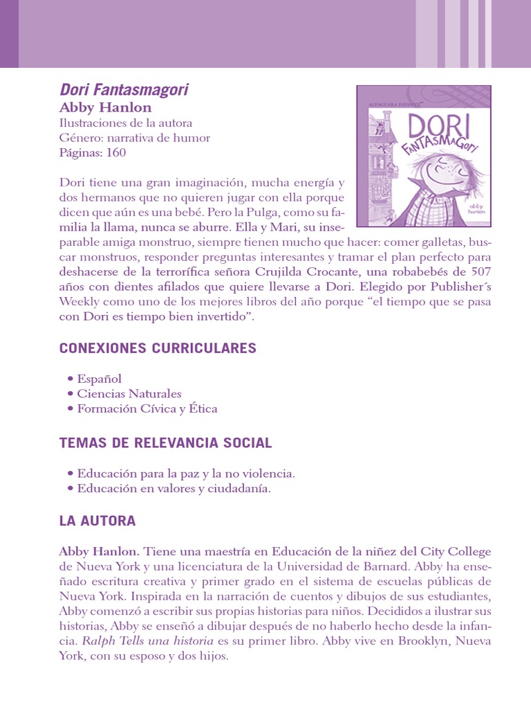 Resumen de Dori Fantasmagori | PDF | Artes del Lenguaje y Comunicación
