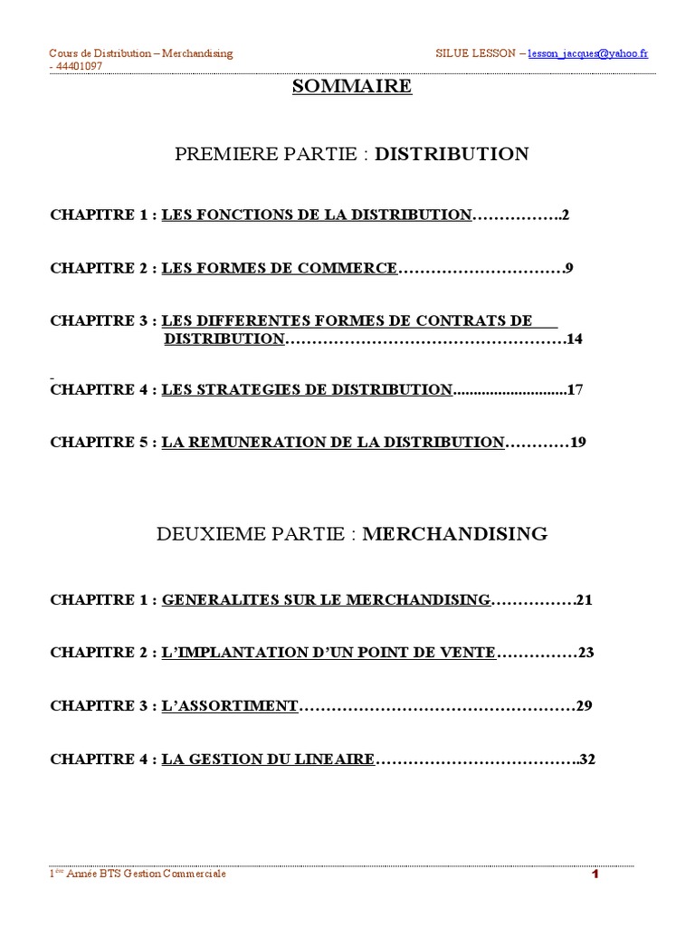 Distrib Merchandising Doc Étudiant | PDF | Sodles | Merchandising