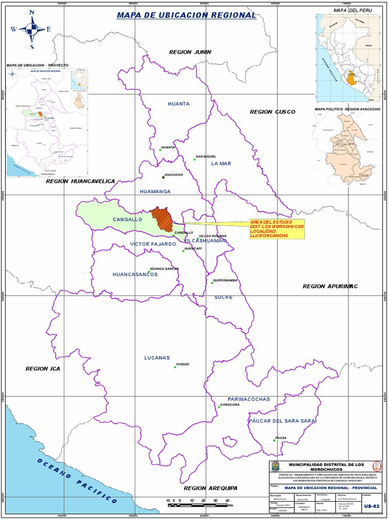 Mapa político de la región Ayacucho y ubicación del proyecto en el distrito Los Morochucos | PDF ...