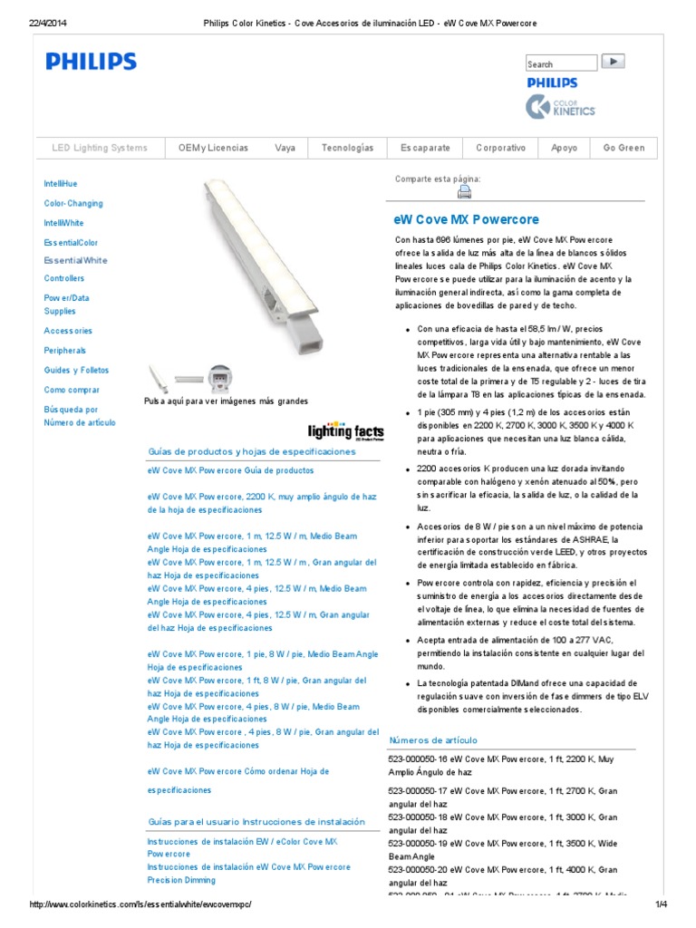 Philips Color Kinetics - Cove Accesorios de Iluminación LED - Ew Cove ...