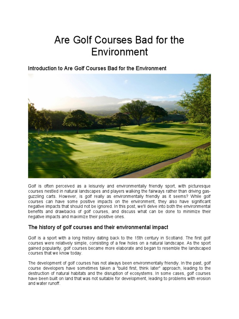 Are Golf Courses Bad For The Environment | PDF | Sustainability | Lawn