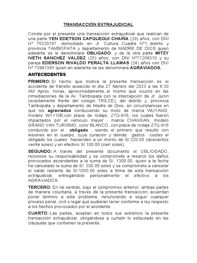 Transacion Smirt | PDF | Justicia | Crimen y violencia