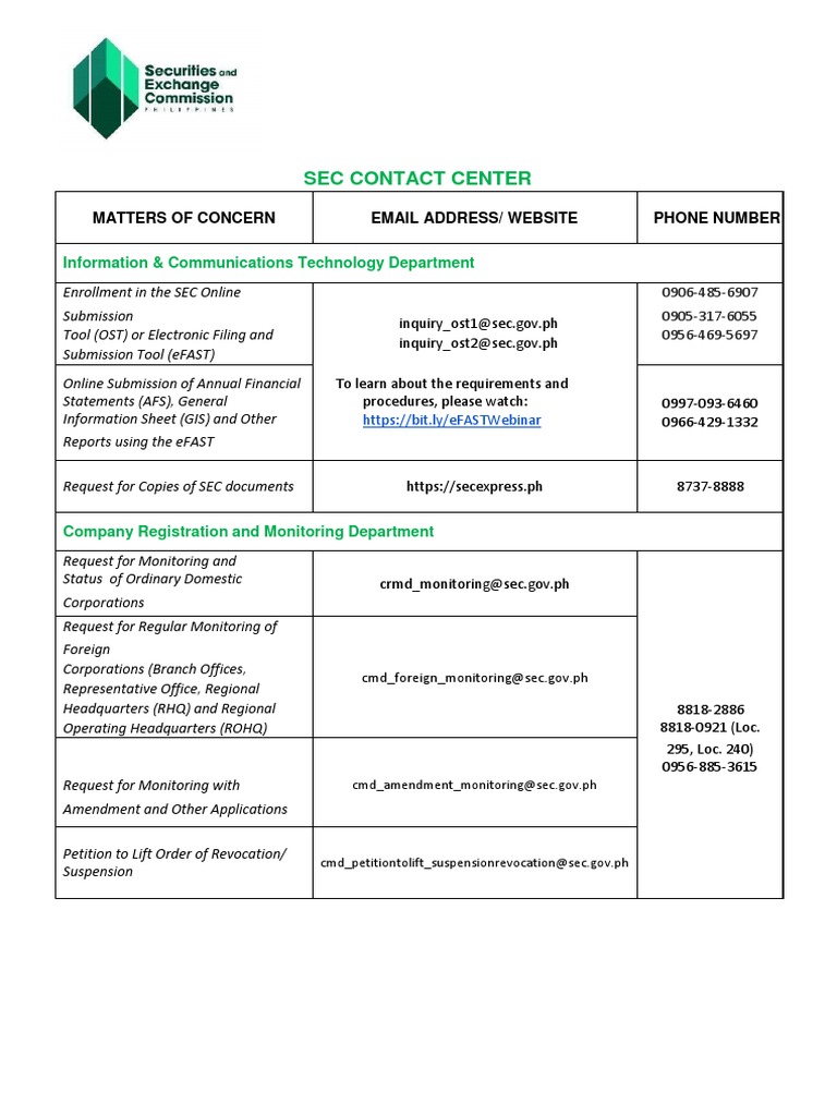 2022notice - SEC CONTACT CENTER 08012022 | PDF | Securities (Finance ...