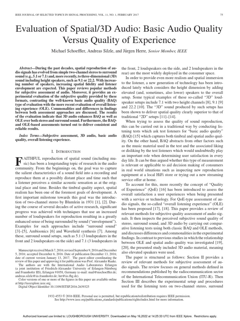 Evaluation of Spatial 3D Audio Basic Audio Quality Versus Quality of ...