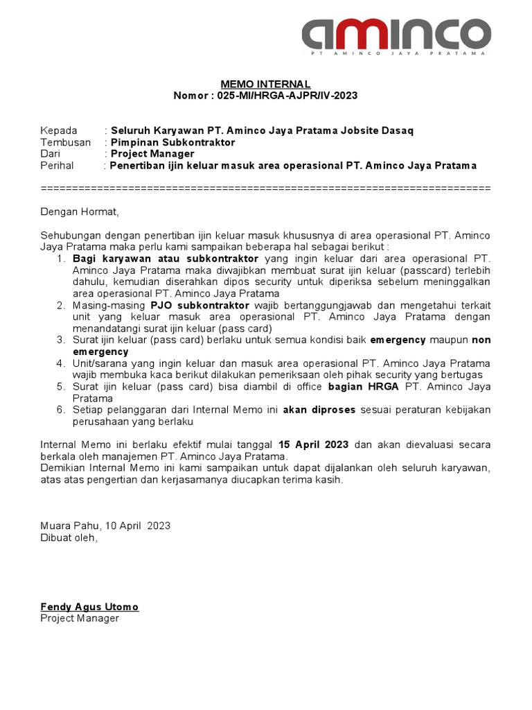 Penertiban Ijin Keluar Masuk Karyawan | PDF | Komputer | Teknologi ...