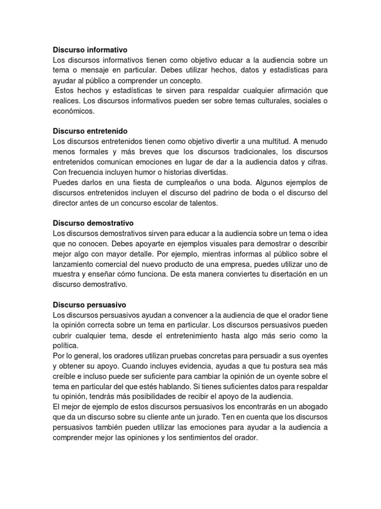 Discurso Informativo | PDF | Negocios