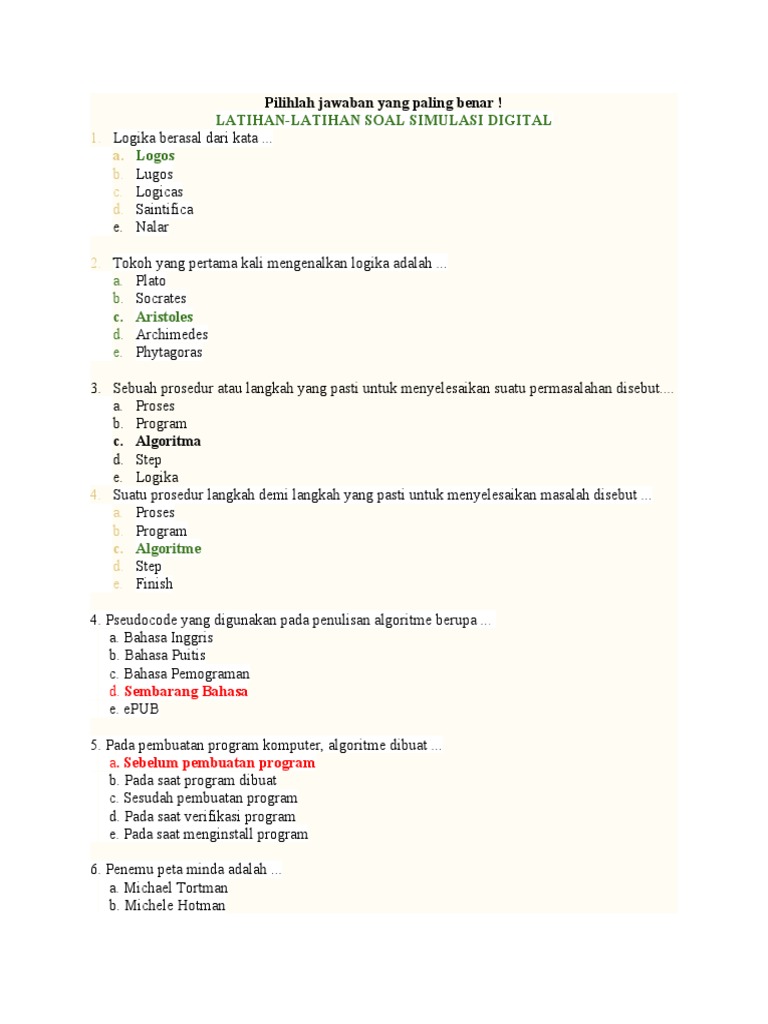 Latihan-Latihan Soal Simulasi Digital | PDF