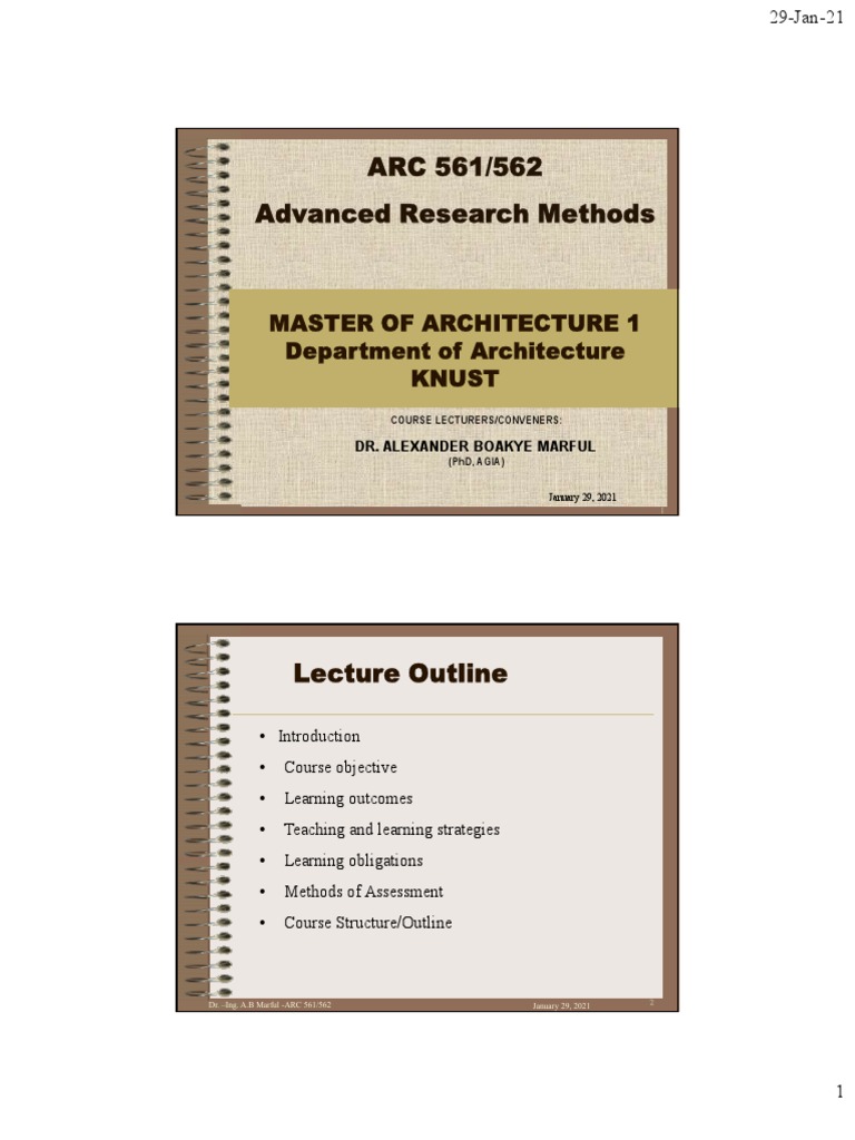 Advanced Research Methods in Architecture | PDF | Lecture | Statistics