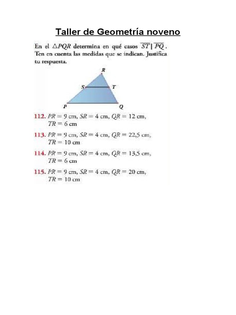 3 Taller De Geometría Noveno 2p Pdf