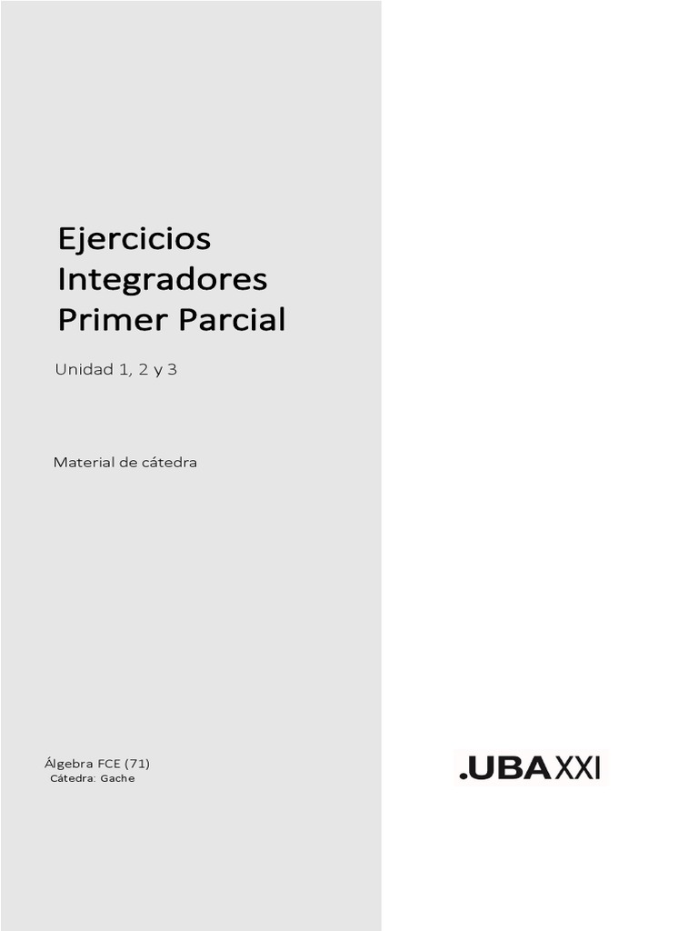 U3.Ejercicios Integradores - Primer Parcial - 2C - 2022 | PDF | Matriz ...