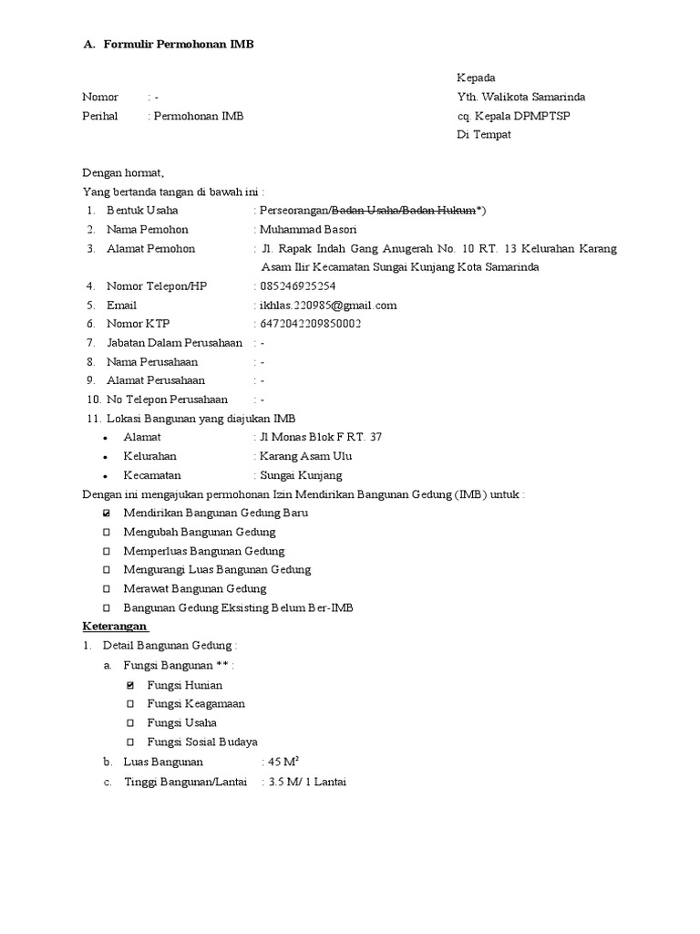 Permohonan IMB | PDF