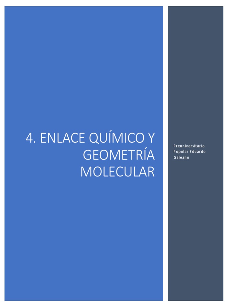 GEOMETR A MOLECULAR PDF | PDF | Enlace químico | Polaridad química