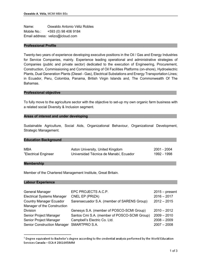 Ej CV Canadiense | Download Free PDF | Business | Economies