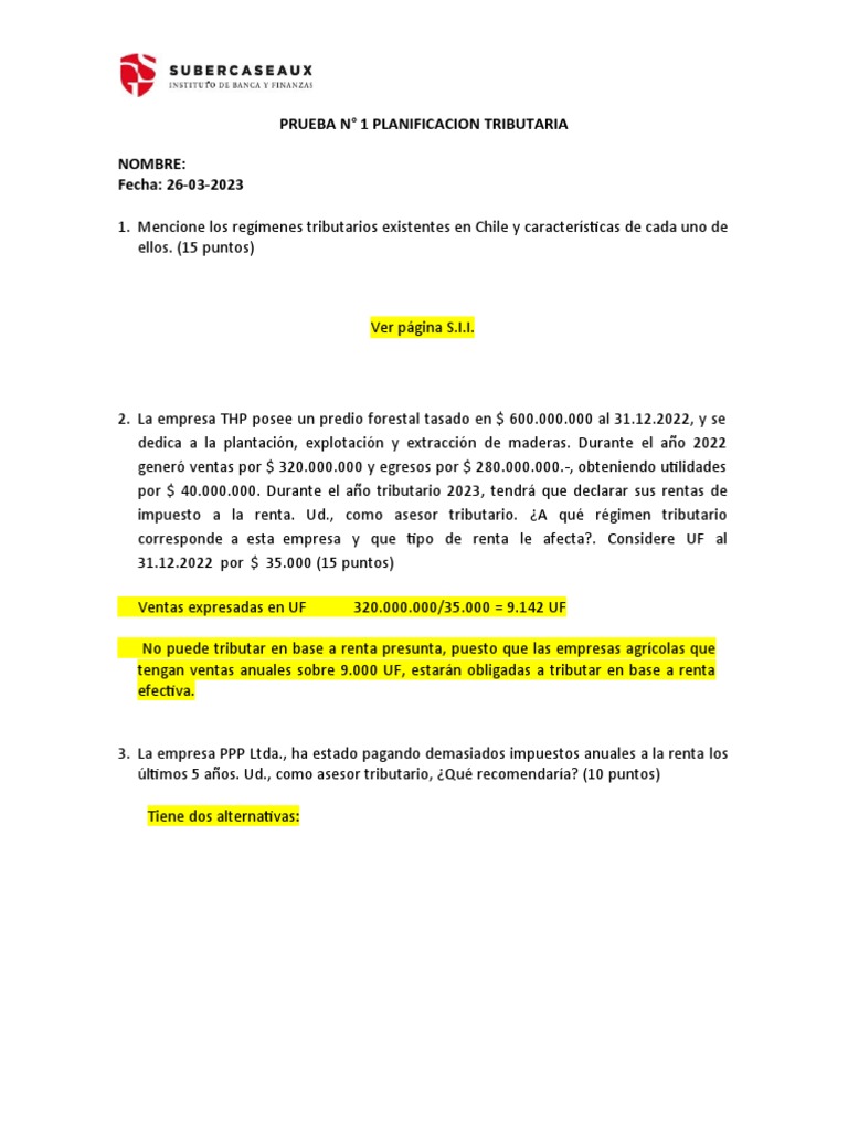 Pauta Prueba N Deg 1 | PDF