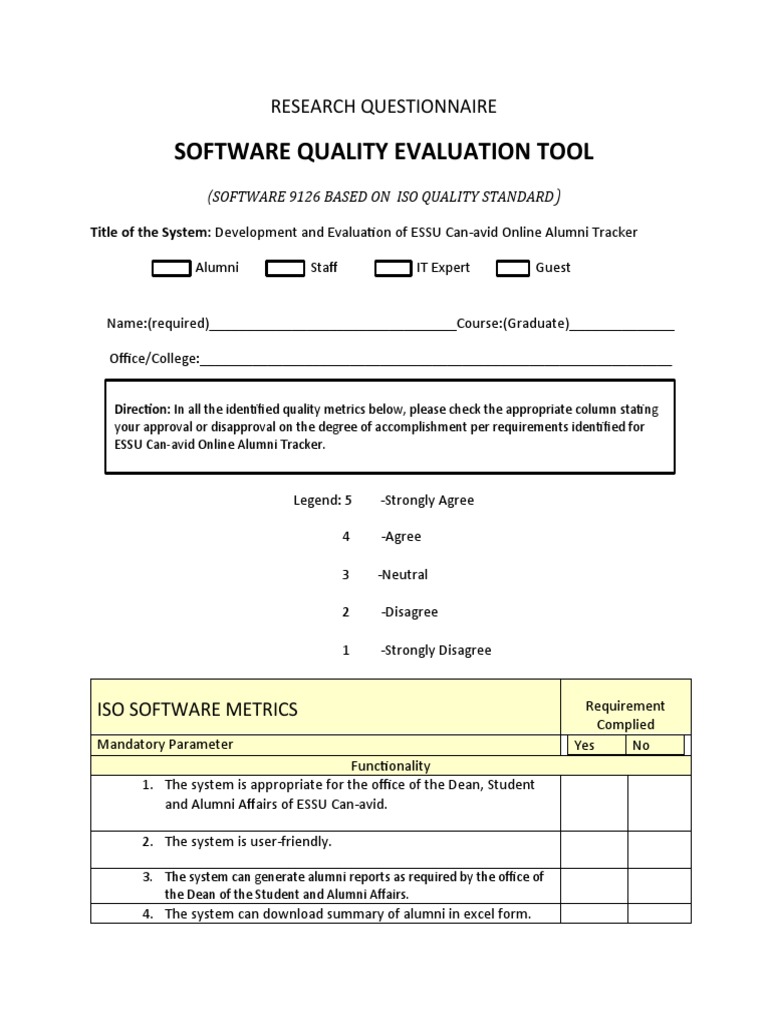 Research Questionnaire | PDF | Usability | Systems Engineering