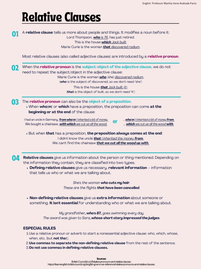 Relative Clauses | PDF | Clause | Subject (Grammar)