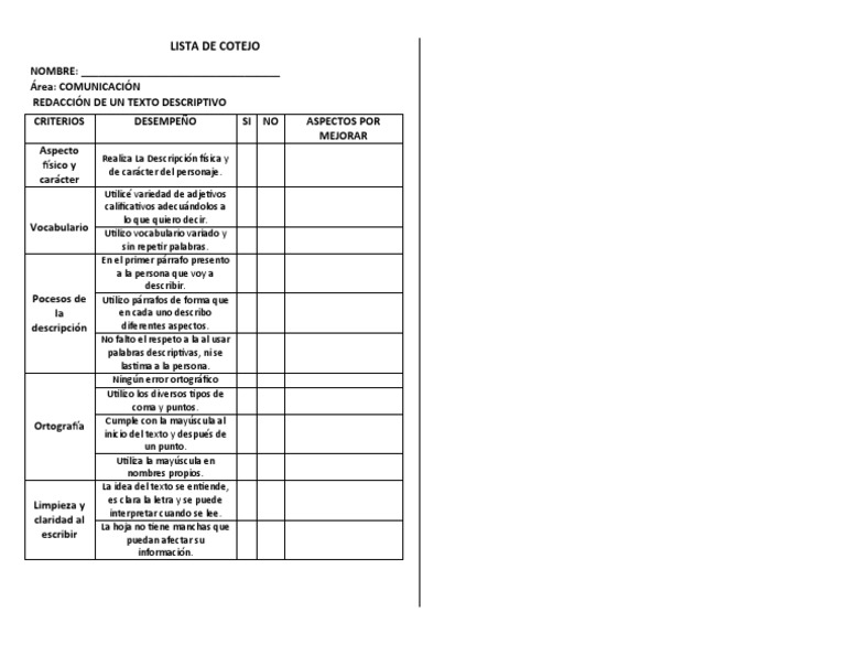 %E2%9C%85 La Lista De Cotejo %F0%9F%93%9D Como Hacer Una Concepto Y ...