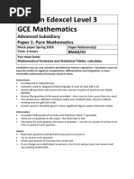 Edexcel A Level Maths Paper 1 Topics 2025 | PDF