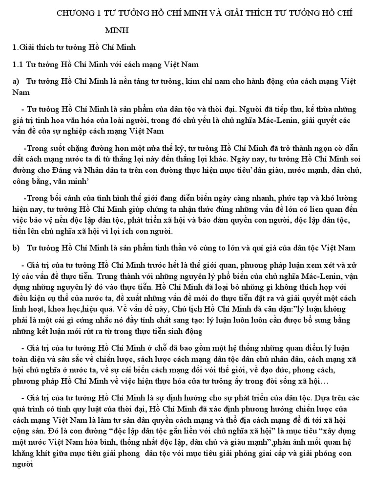 Chương 1 Tư Tư NG H Chí Minh Và Gi I Thích Tư Tư NG H Chí | PDF