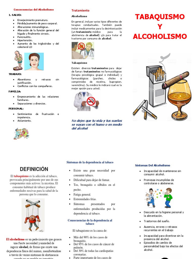 Folleto Tabaco y Alcohol | Descargar gratis PDF | Nicotina | Alcoholismo