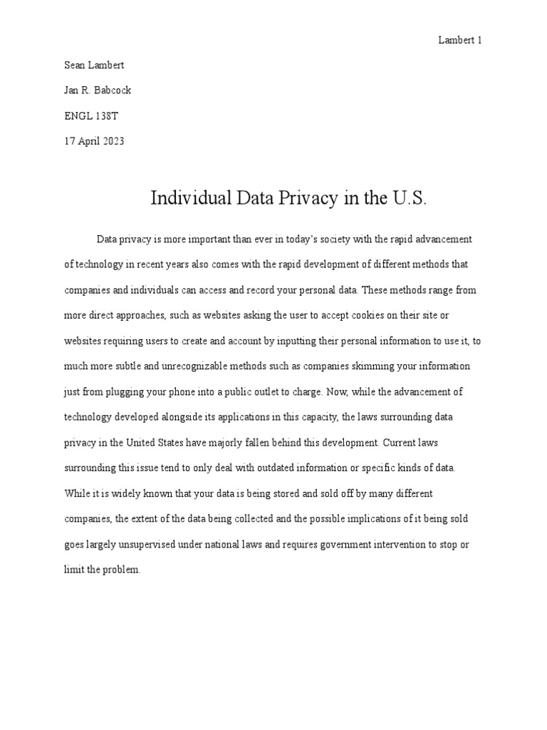 Issue Guide Final Draft | Download Free PDF | Privacy | Information Privacy