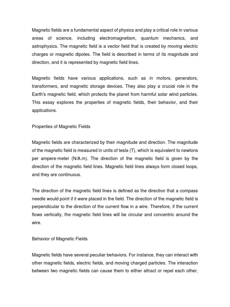 Magnetic Fields Pdf Magnetic Field Earth S Magnetic Field