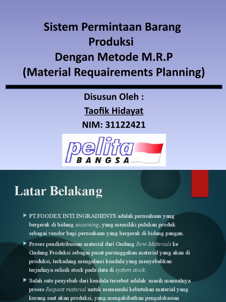 Sistem Permintaan Barang Produksi | PDF